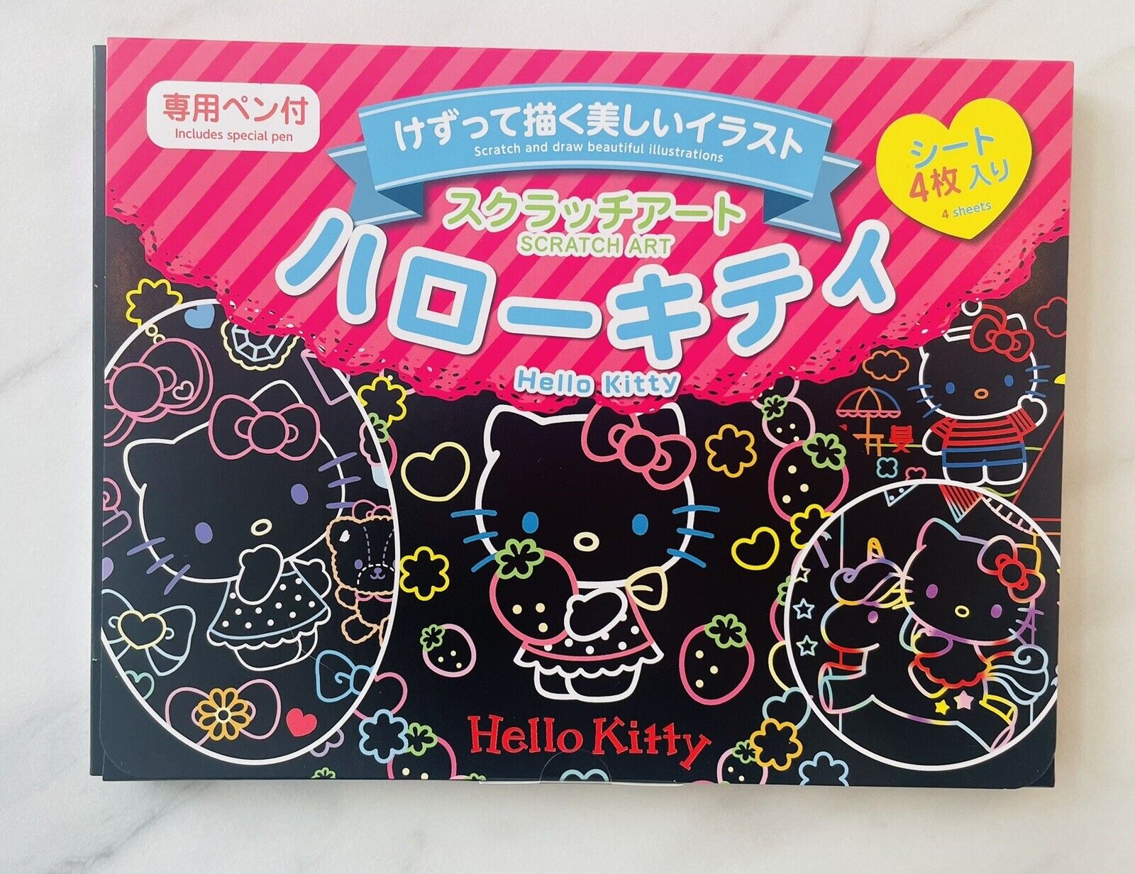 Sanrio Hello Kitty Scratch Art 4 sheets so cute ♡ New – Maymin Japan